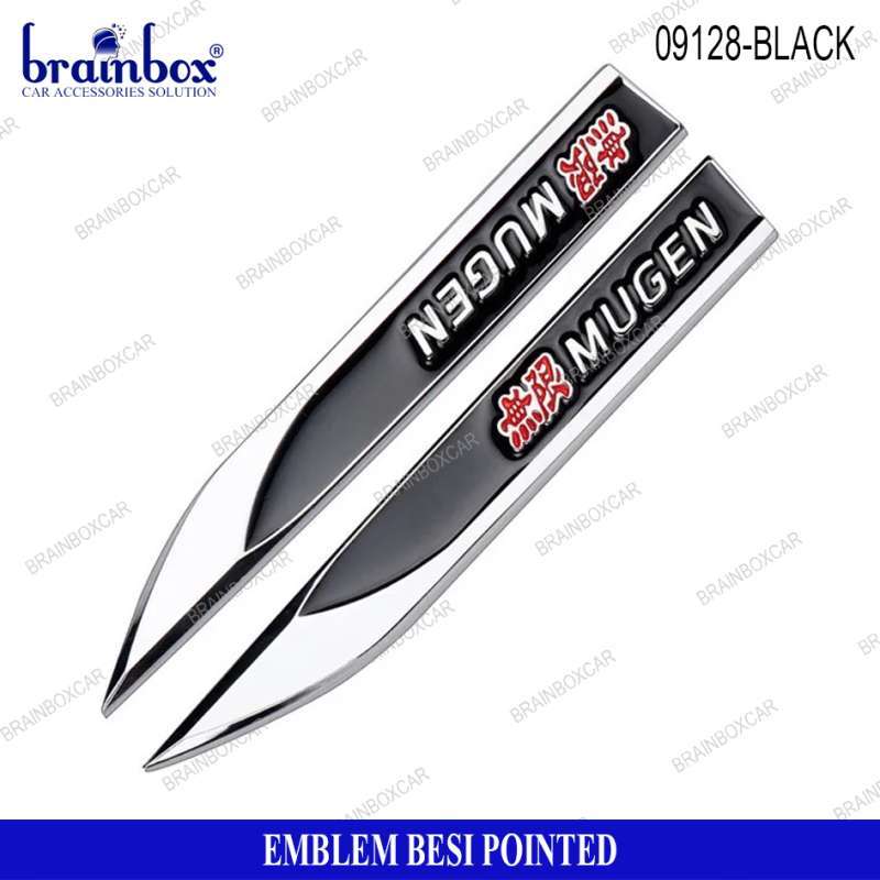 Jual Emblem Besi Pointed Metal Logo Tempelan Body Pintu Mobil - Hitam ...