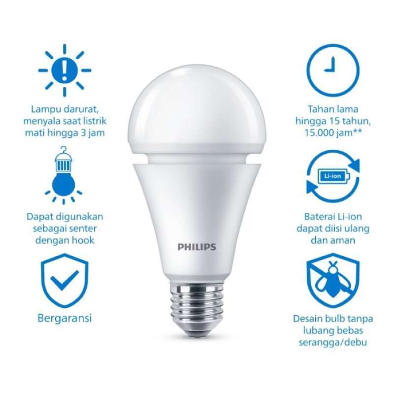 Promo Philips Rechargeable Led Bulb 7.5w Lampu Emergency Led 7,5 Watt Putih Diskon 5% Di Seller ...