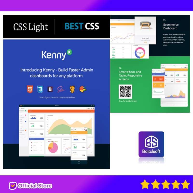 Promo KENNY – DASHBOARD / ADMIN SITE RESPONSIVE TEMPLATE BY BAITULSOFT Diskon 99% di Seller ...
