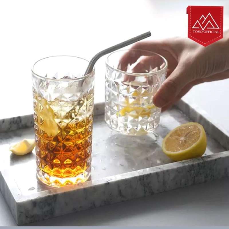 Jual GELAS KOPI WHISKEY BAR WINE GLASS GELAS KACA MOCKTAIL DIAMOND VINTAGE di Seller HAND BAGS ...