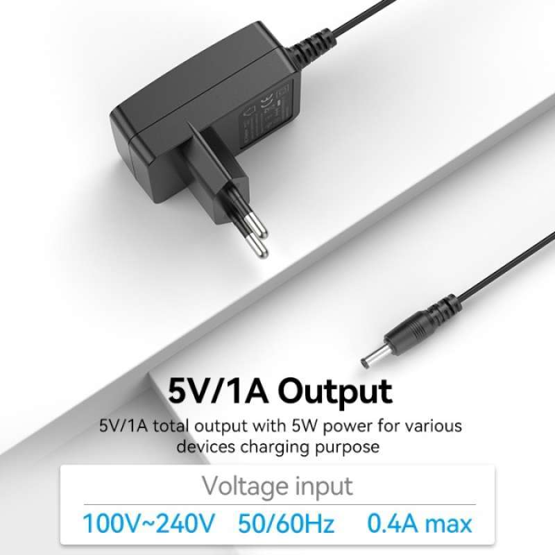 Promo Vention Adaptor Acdc 5v/1a Power Supply Adapter Ac To Dc 3.5mm ...
