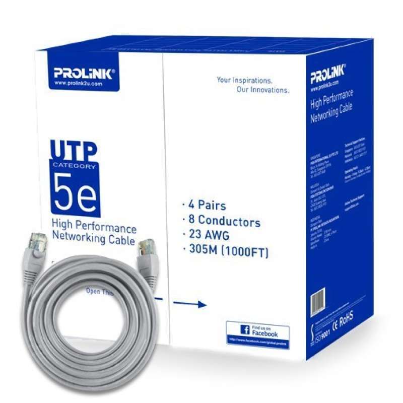 Promo Prolink Utp Cat5e Lan Cable No Connector Rj45 (305 Meter) Diskon ...