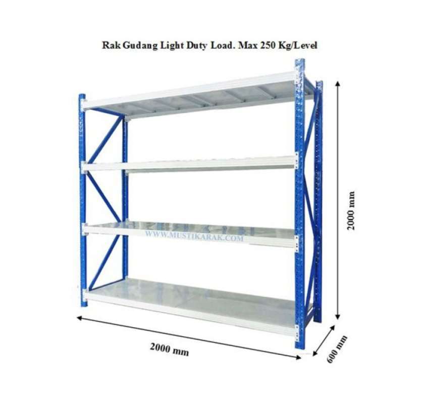 Jual Rak Besi Gudang Pabrik Industri - Light Duty Rack Kapasitas 250 Kg ...