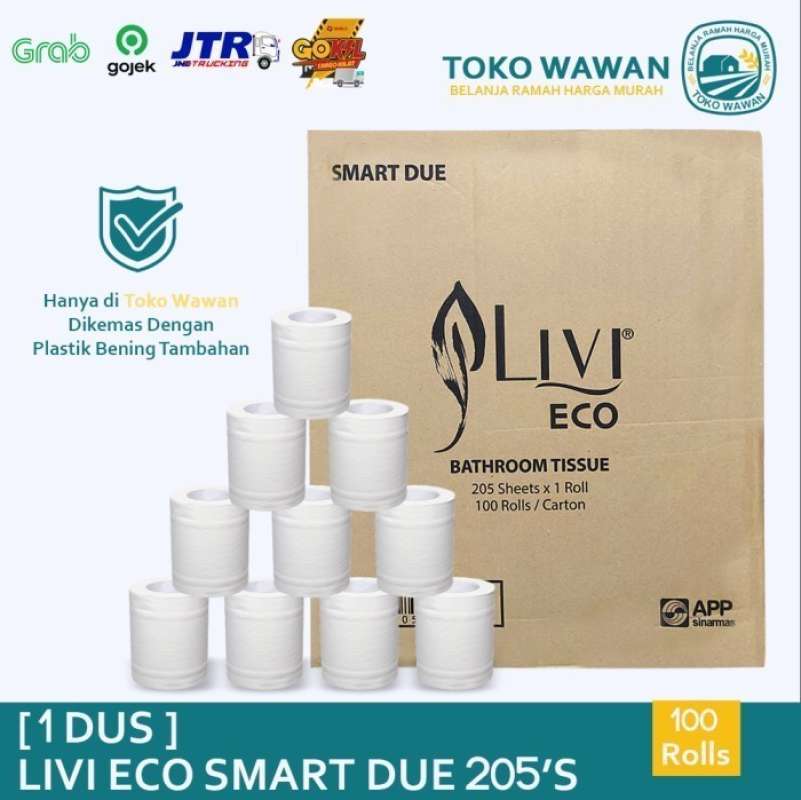 Promo Tissue LIVI SMART DUE 205 Sheet / 1 DUS / KARTON isi 100 ROLL ...