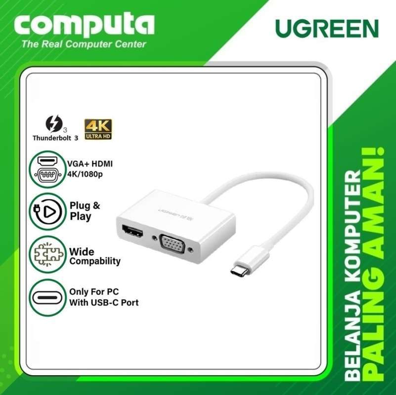 Promo Ugreen Converter Type C To Hdmi + Vga Adapter 2in 1 30843 Diskon 8% Di Seller Computa ...