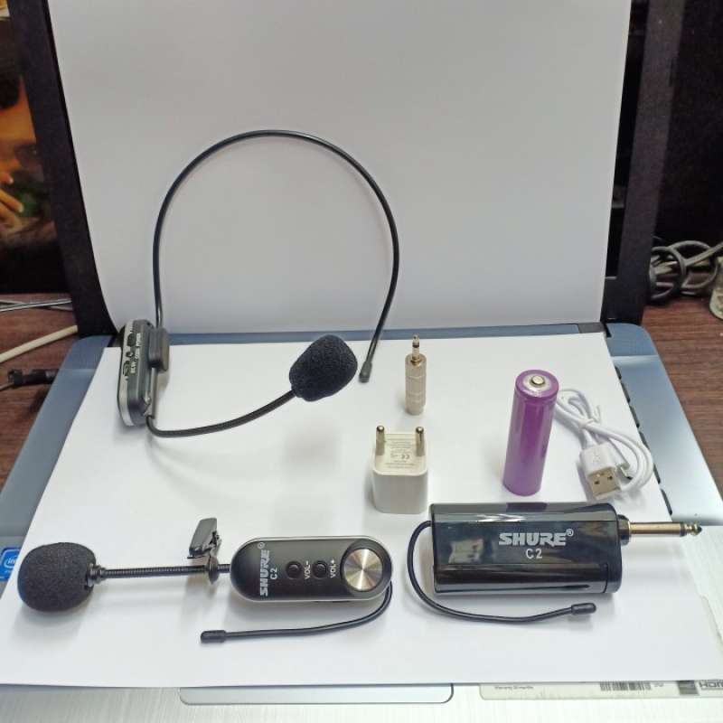 Promo Mic wireless shure clip on/bando suara mic sensitif cocok buat ...