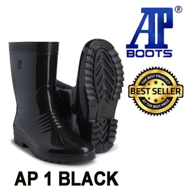 Promo Boot Ap1 Black Ukuran 25 Sepatu Boots AP Hitam Ap 1 SAFETY Karet ...