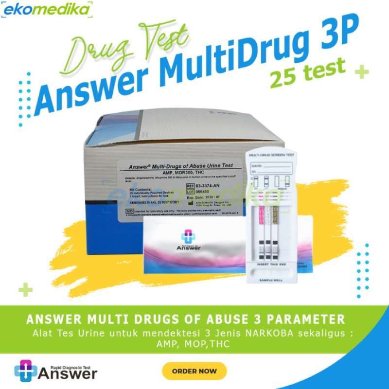Promo Answer Multi Drug of abuse Urine Test (AMP/MOP/THC) / Test ...
