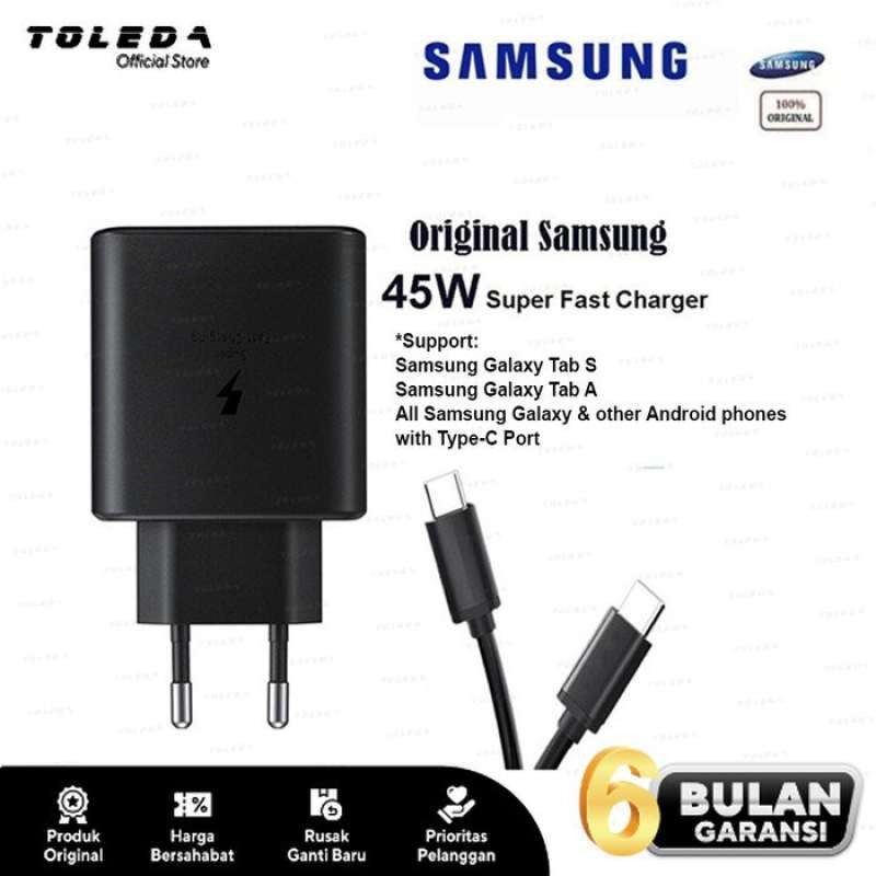 Promo Charger Samsung Galaxy Tab 45W Fast Charging Original Type C to C ...