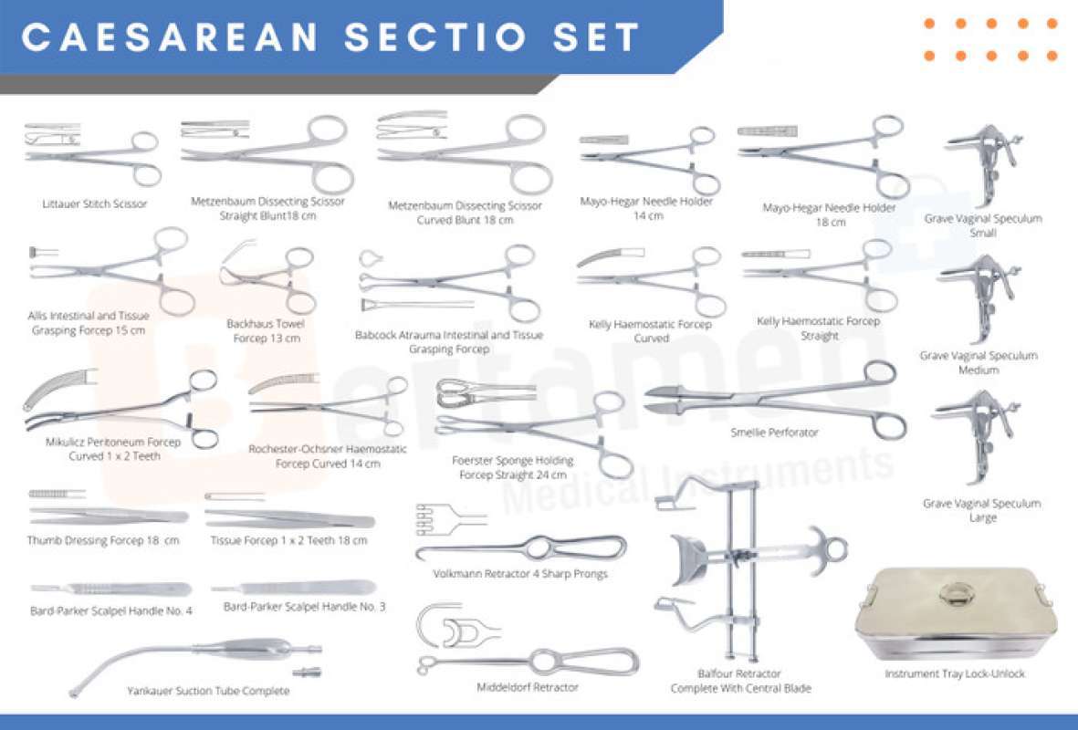 Promo Sectio Cesarean Instrument Set / Set Instrumen Cesar / Caesarean Set Diskon 33% Di Seller ...