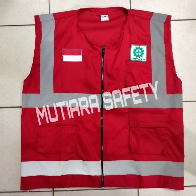 Promo Rompi drill rompi safety rompi proyek+logo k3+logo bendera Diskon ...