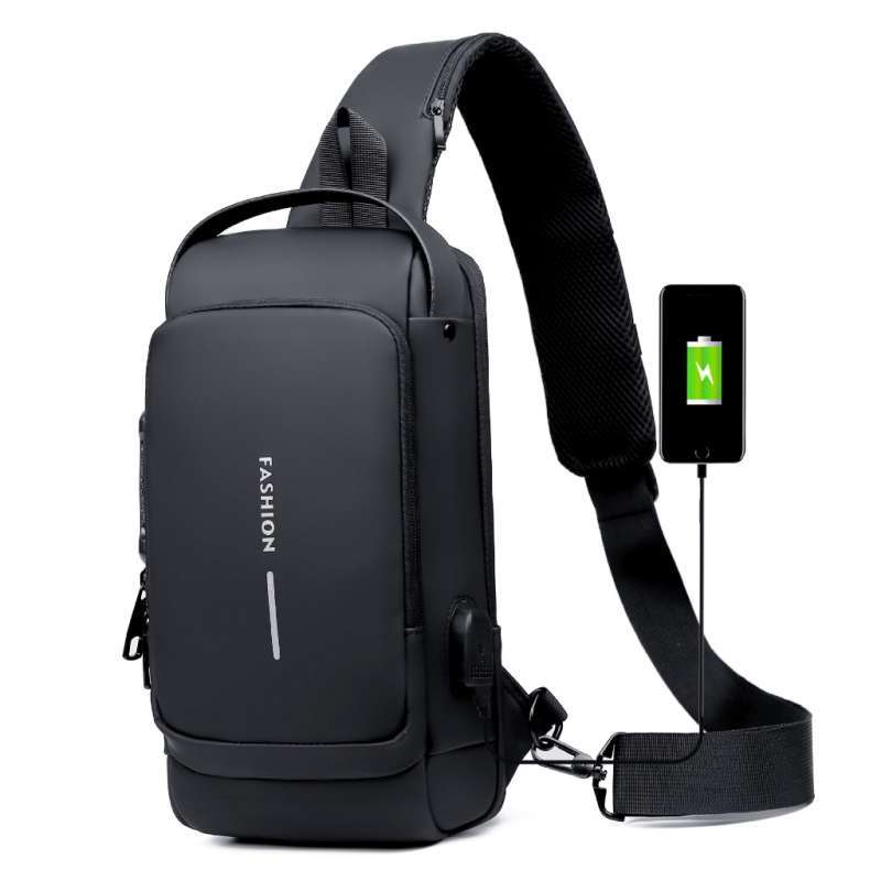 Promo Tas Selempang Pria Multifungsi Usb Charger Anti Maling Shoulder ...