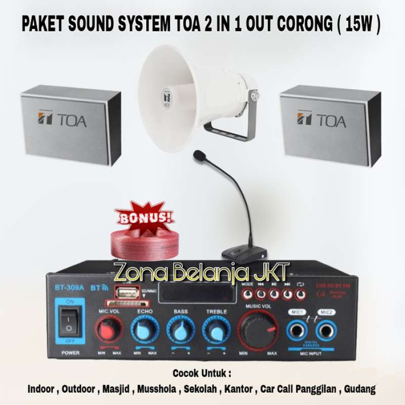 Promo PAKET SOUND TOA MASJID MUSHOLLA 2 IN 1 OUT CORONG TOA 15W ( HEMAT ...