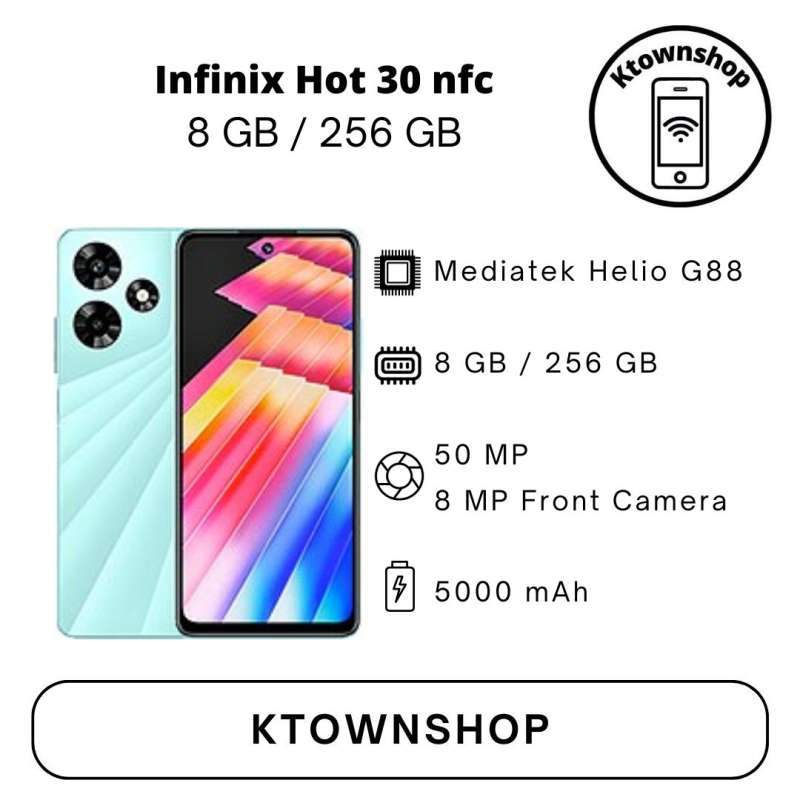 Jual Infinix Hot 30 NFC 8 256 GARANSI RESMI Di Seller Ktownshop Semolowaru Kota Surabaya Blibli