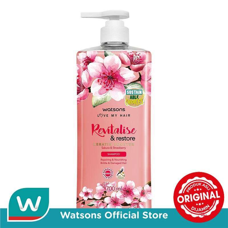 Jual Watsons Revitalise & Restore Sakura & Strawberry Shampoo 700ml Di ...