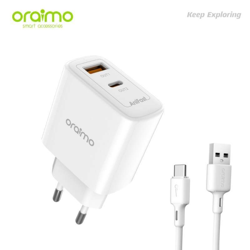 Jual Oraimo Charger Dual Port USB Type-C PowerGan 25W OCW-E100D -Black ...