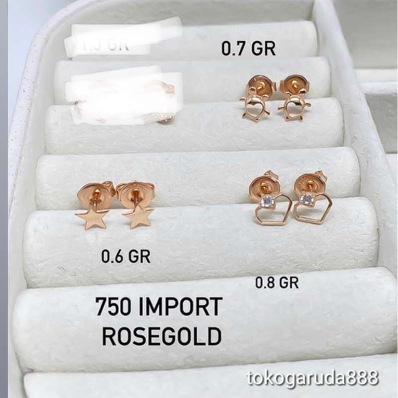 Promo Anting Duduk Anak Dan Dewasa Emas Asli Kadar 750 75% 22 17K Kura Love Bintang Star Giwang ...