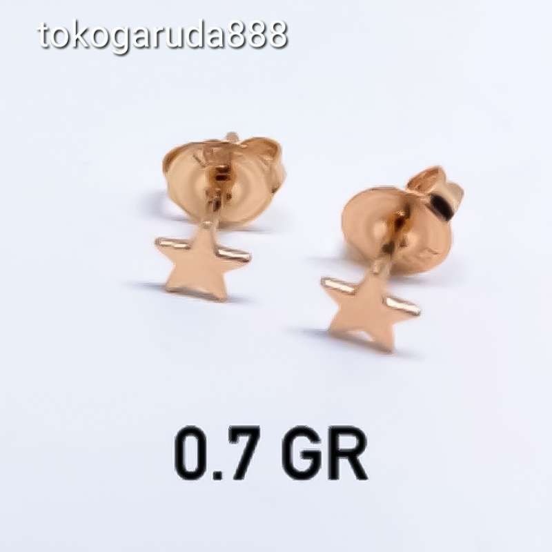Promo Anting Duduk Anak Dan Dewasa Emas Asli Kadar 750 75% 22 17K Kura Love Bintang Star Giwang ...