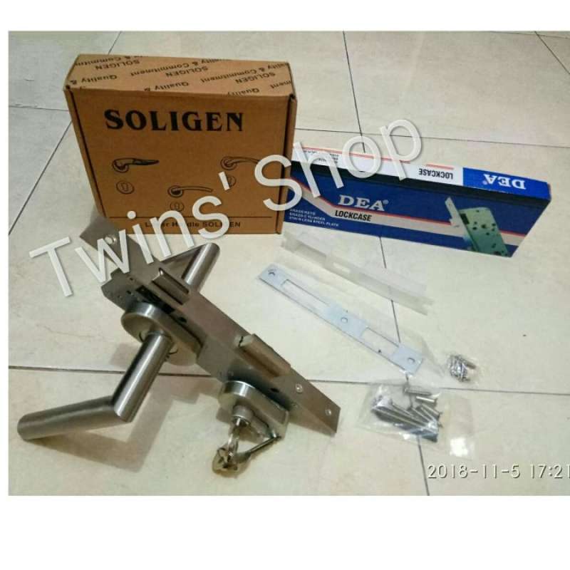 Promo Handle Pintu Aluminium atau kayu Set komplit / Handle Lengkap ...