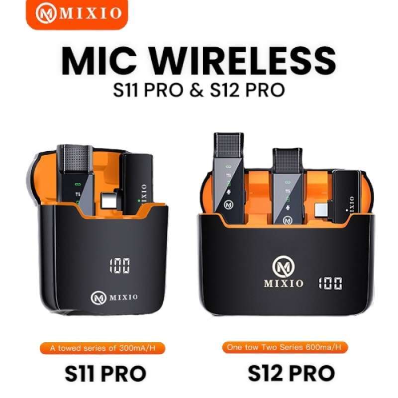 Promo Mixio S12pro S11pro T9 T10 W12 Microphone Wireless Mic Clip On ...