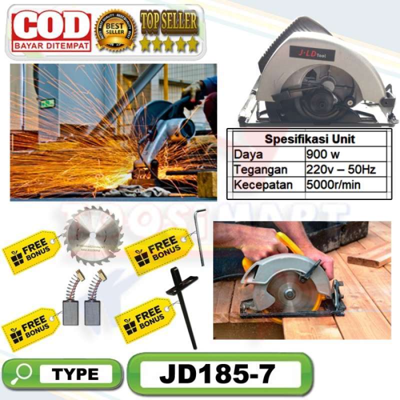 Promo Mesin Gergaji JD185-7 JLD TOOLS PRAKTIS circular saw Diskon 27% ...