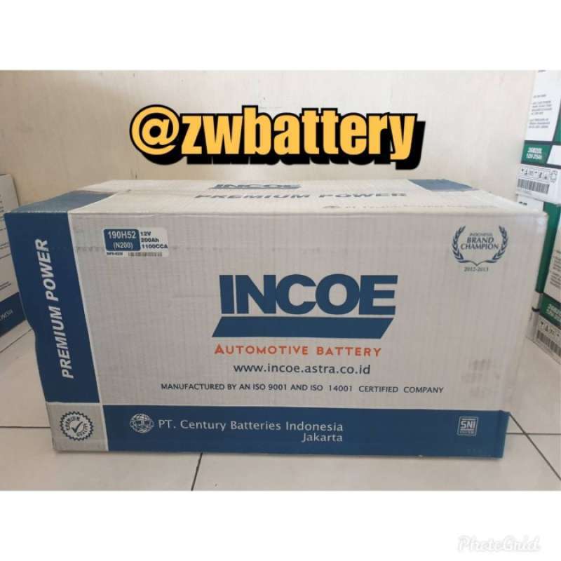 Jual aki mobil / Battery INCOE astra type premium N200 12v 200 ah di ...