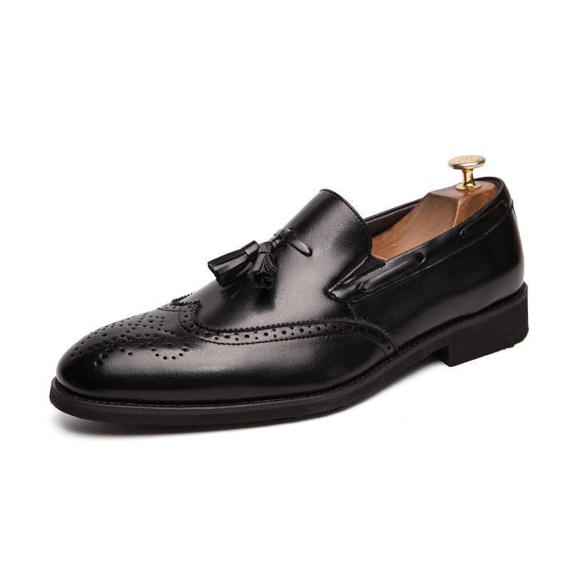 Promo Vintage Footwear Sepatu Full Black Hitam Polos Pria Tassel Loafer ...