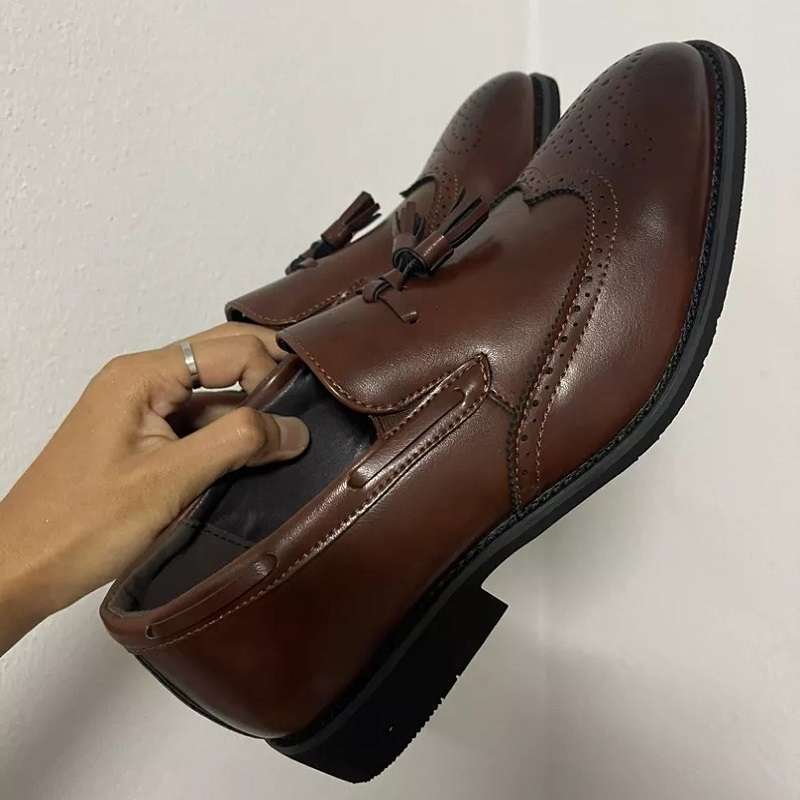 Promo Vintage Footwear Sepatu Full Black Hitam Polos Pria Tassel Loafer ...