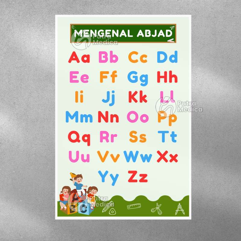 Jual Poster Mengenal Abjad A3+ / Gambar Edukasi Anak / Belajar Alfabet ...