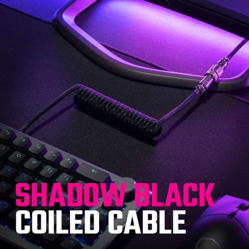 Promo Cooler Master Shadow Black Coiled Cable Usb A To Usb C Keyboard ...