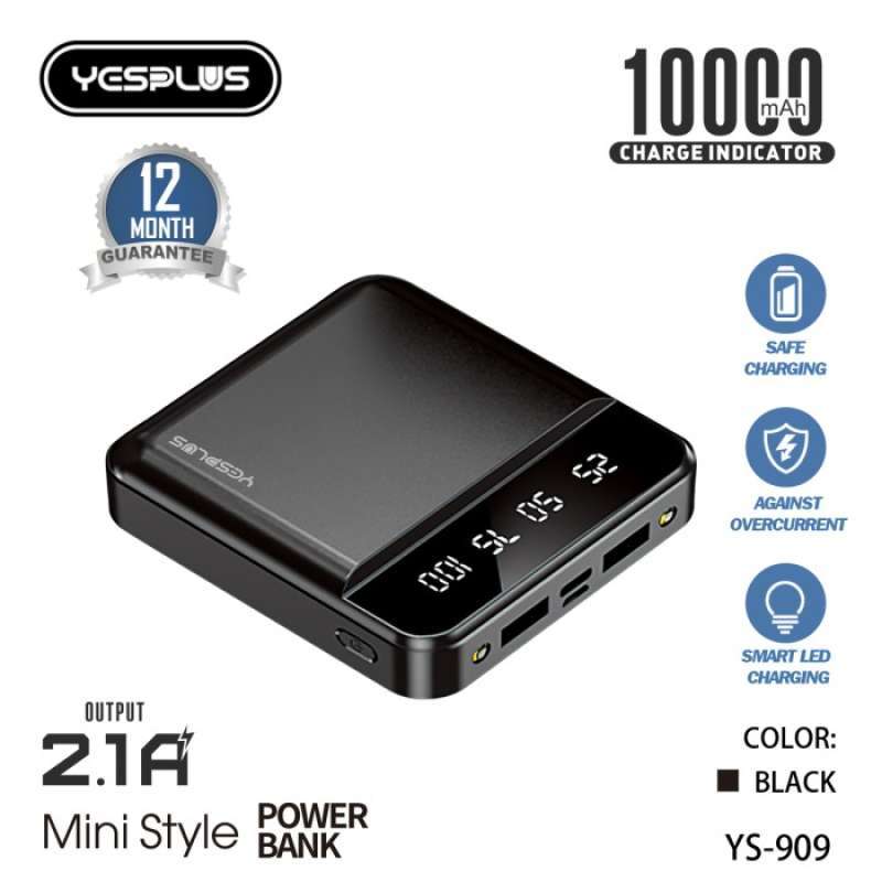 Promo YESPLUS POWERBANK 10000MAH YS-909 FAST CHARGING MURAH MINI LCD ...