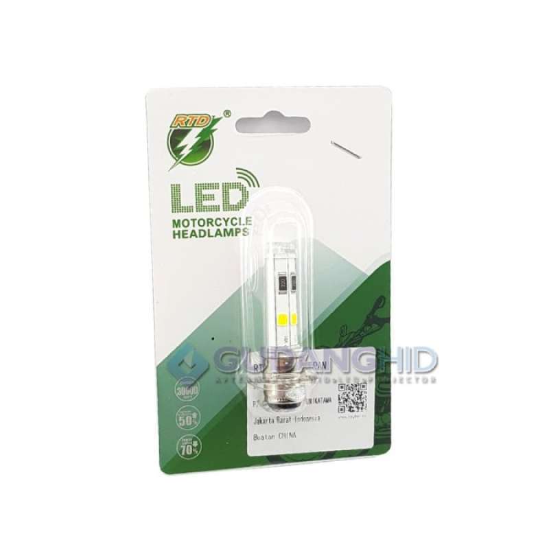 Jual LAMPU LED MOTOR MATIC H6 M5 HI-LO DC 12V 8W RTD M11P 4 SISI ORI ...