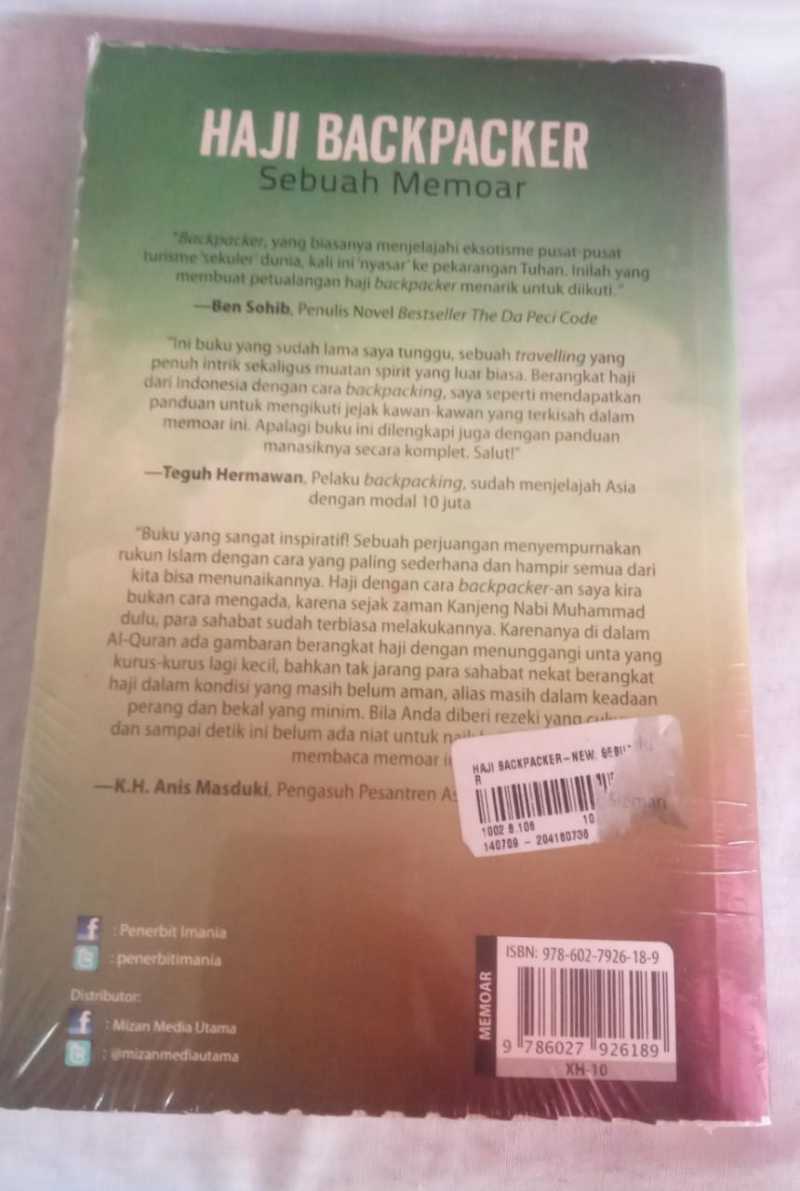 Jual Haji Backpacker Sebuah Memoar Aguk Irawan Mustofa Bisri Ben Sohib ...