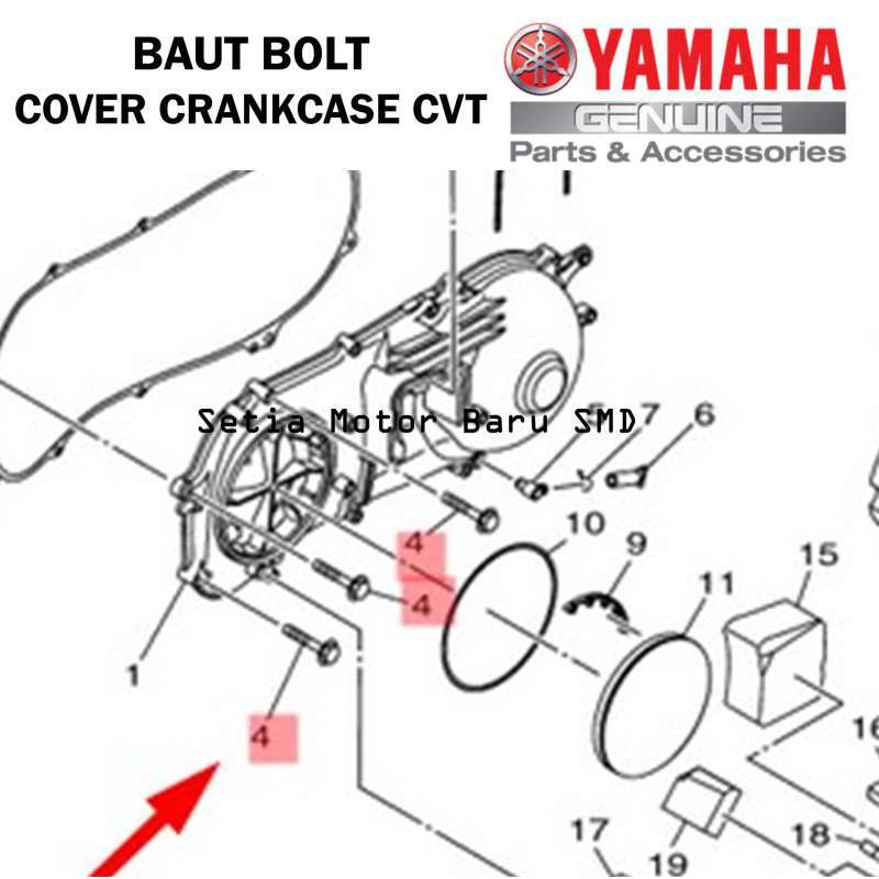 Jual Baut Bolt Cover Crankcase Cvt Aerox Old All New Nmax N Max Aerox ...