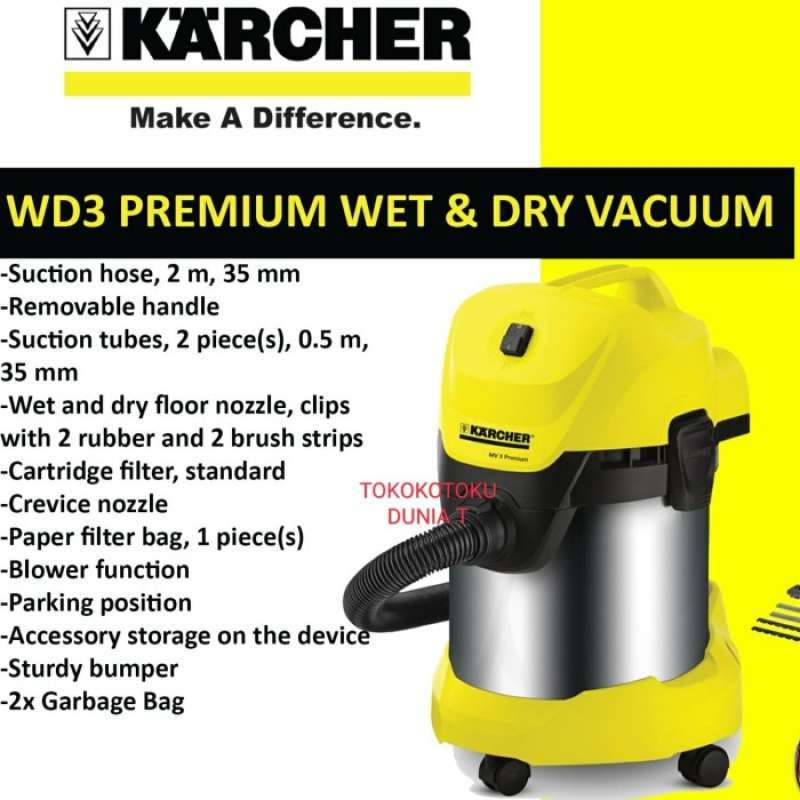 Promo Karcher Wd3 Premium Vacum Cleaner Wet And Dry Vacuum Cleaner 17 Liter Diskon 4% di Seller ...