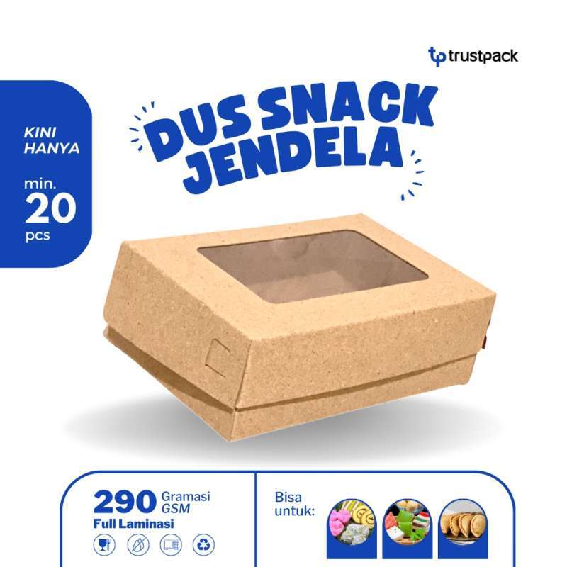 Jual Dus Box Kotak Brownies S Kraft Laminasi 15X10X5/ Dus Roti/ Dus ...
