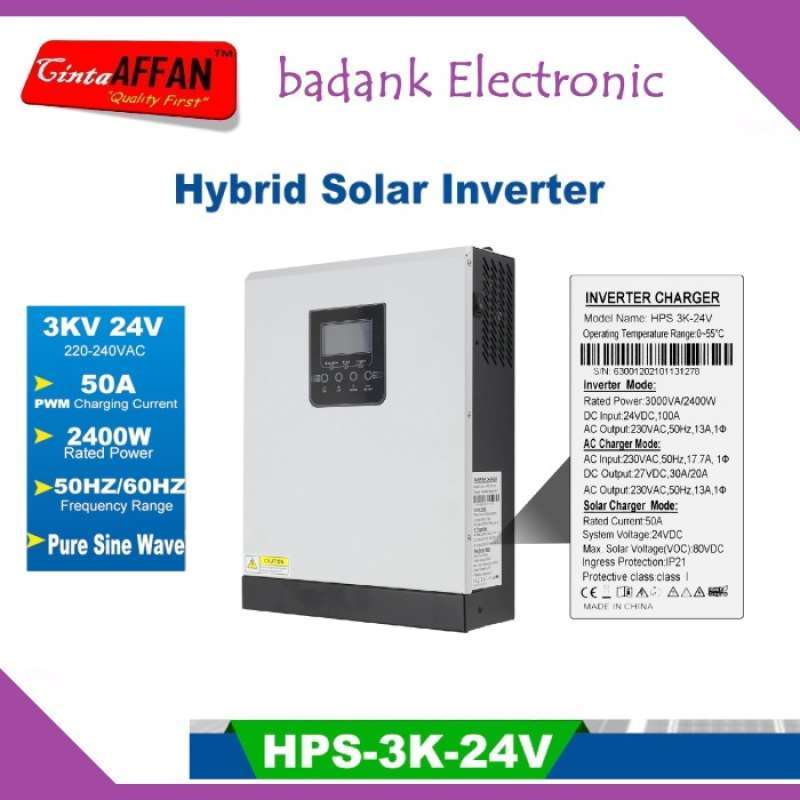 Promo SOLAR PV HYBRID INVERTER 3000 VA 2400 W PANEL SURYA 3KVA HIBRID ...