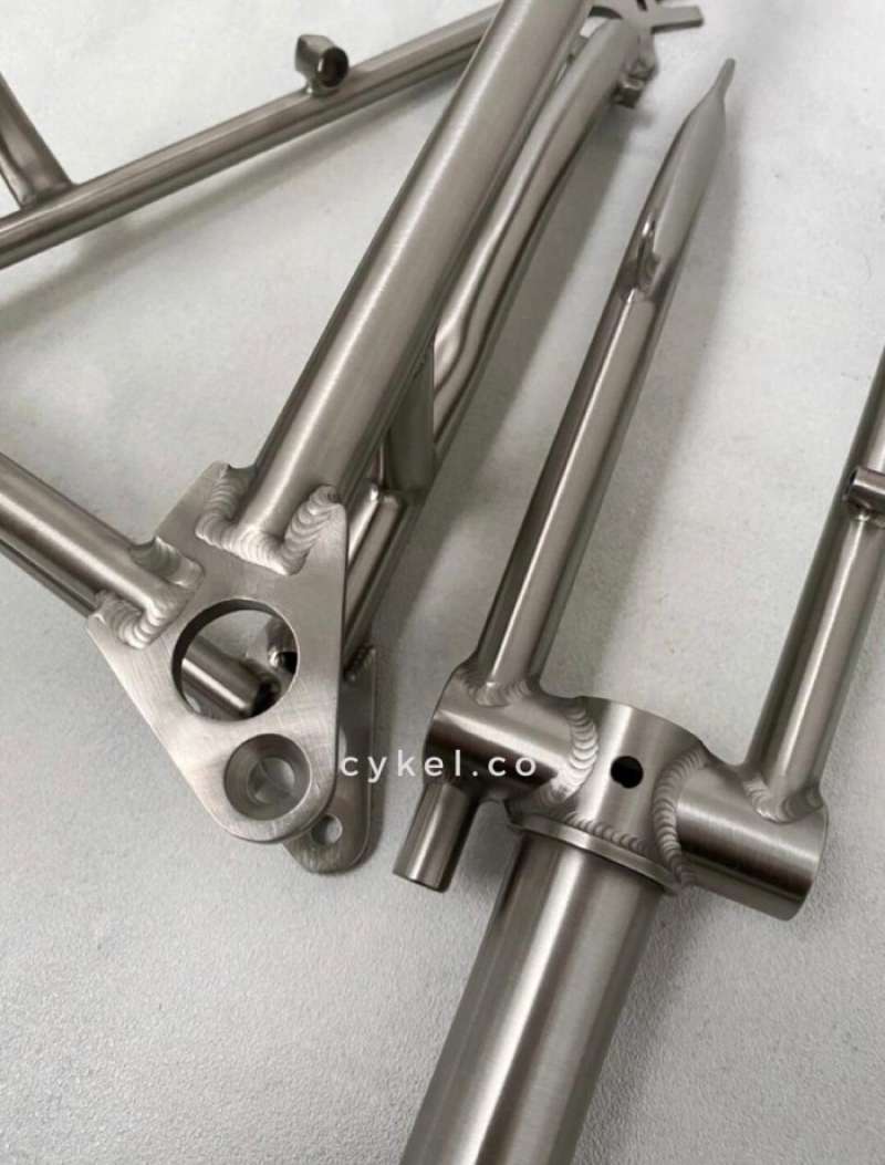 Jual Sale Titanium Fork Triangle Set Silver Frameset For Brompt ...