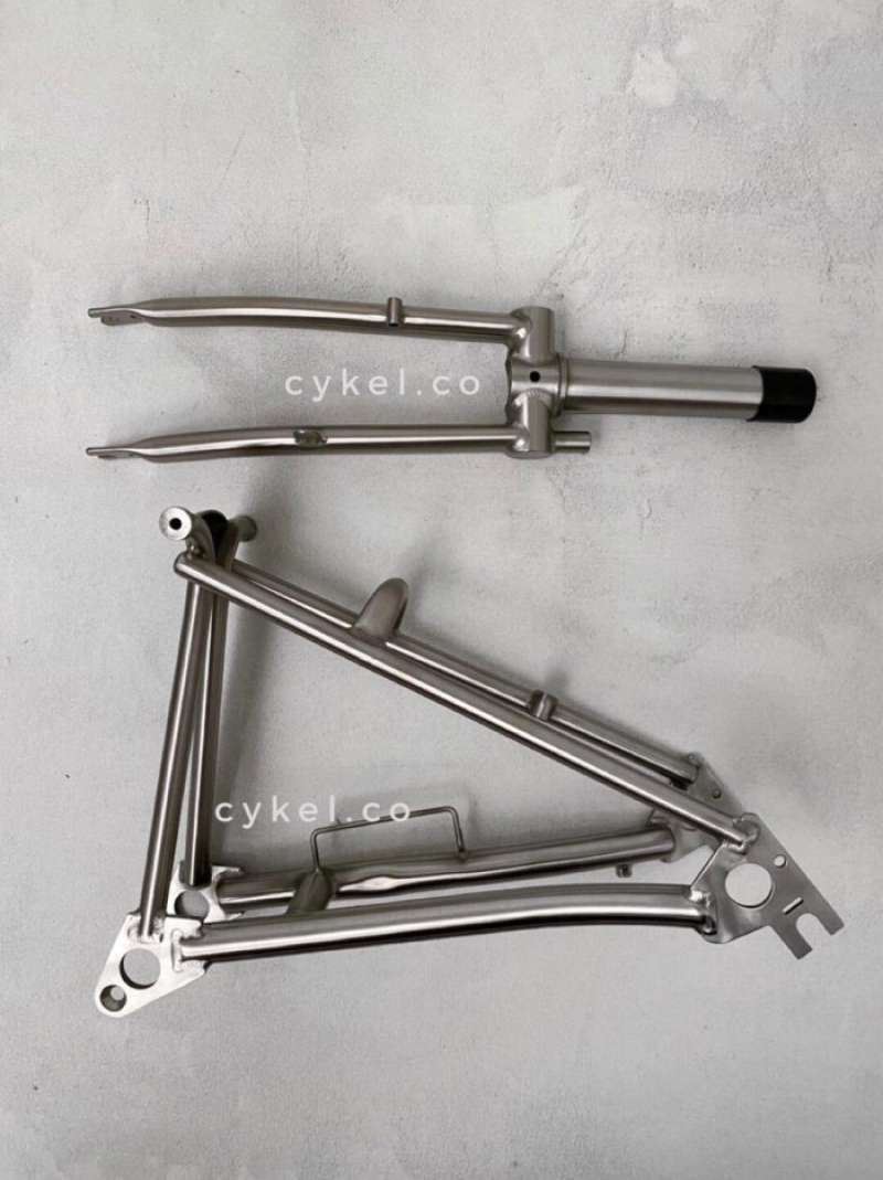 Jual Sale Titanium Fork Triangle Set Silver Frameset For Brompt ...