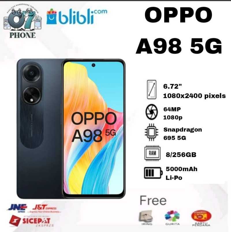 Jual OPPO A98 5G 8/256GB ( RAM 8GB DAN INTERNAL 256GB ) - GARANSI RESMI INDONESIA di Seller ...