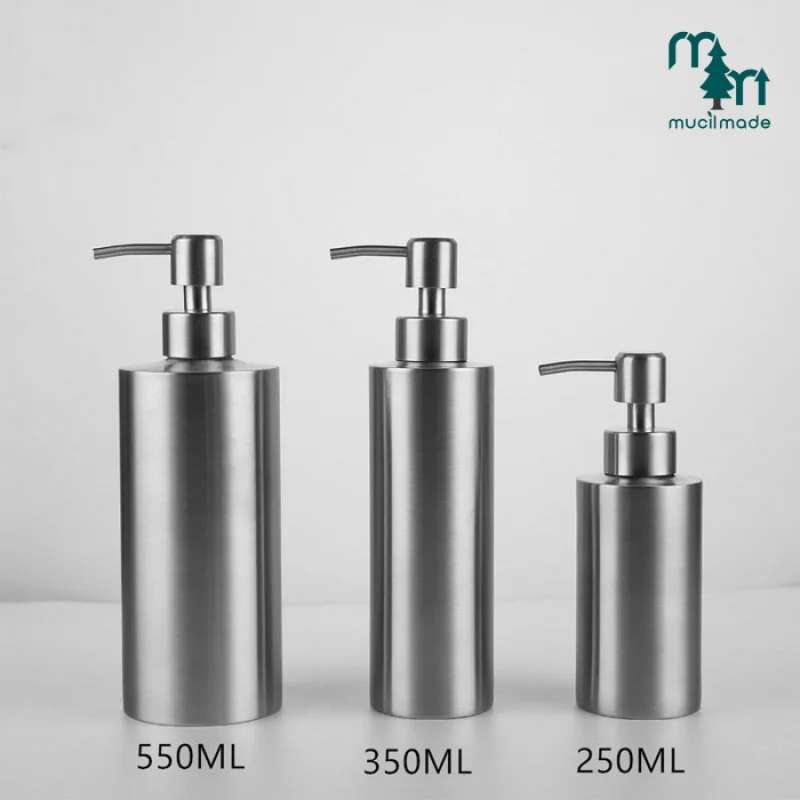Promo SET BOTOL DISPENSER POMPA STAINLESS STEEL TEMPAT SABUN CAIR 350 ...