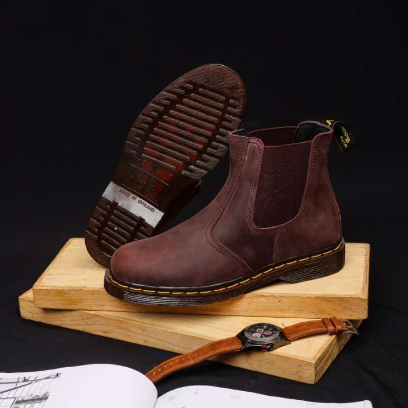 Promo sepatu chelsea boots docmart style sepatu boot kulit crazyhorse ...