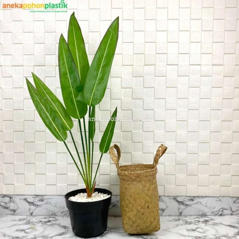 Promo Pohon Daun Heliconia X7 Latex Hijau Pot Dasar Purun Tanaman ...