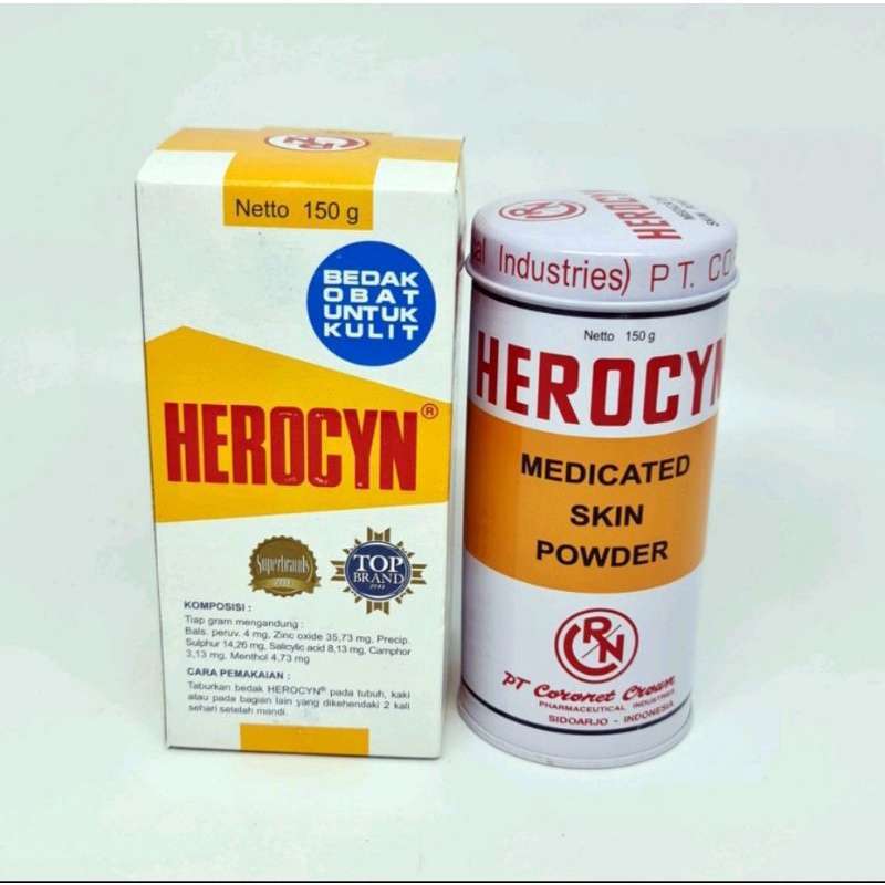 Jual Herocyn powder 150gr/herocin bedak untuk kulit gatal dan biang ...