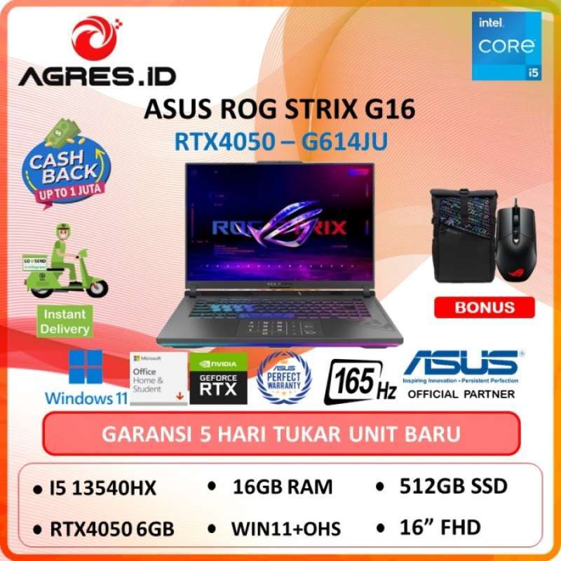 Jual Terbaik Asus Rog Strix G614Ju Rtx4050 I5 13540Hx Ram 16Gb 512Ssd ...