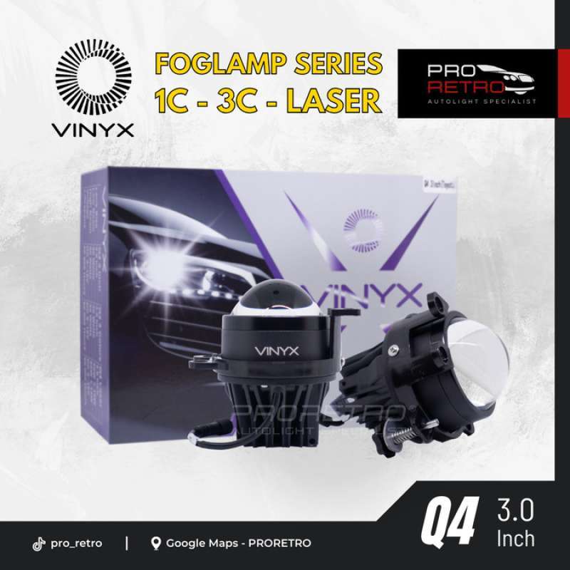 Promo Vinyx Q4 Foglamp Biled Universal 3 Inch Putih 3 Warna Laser ...