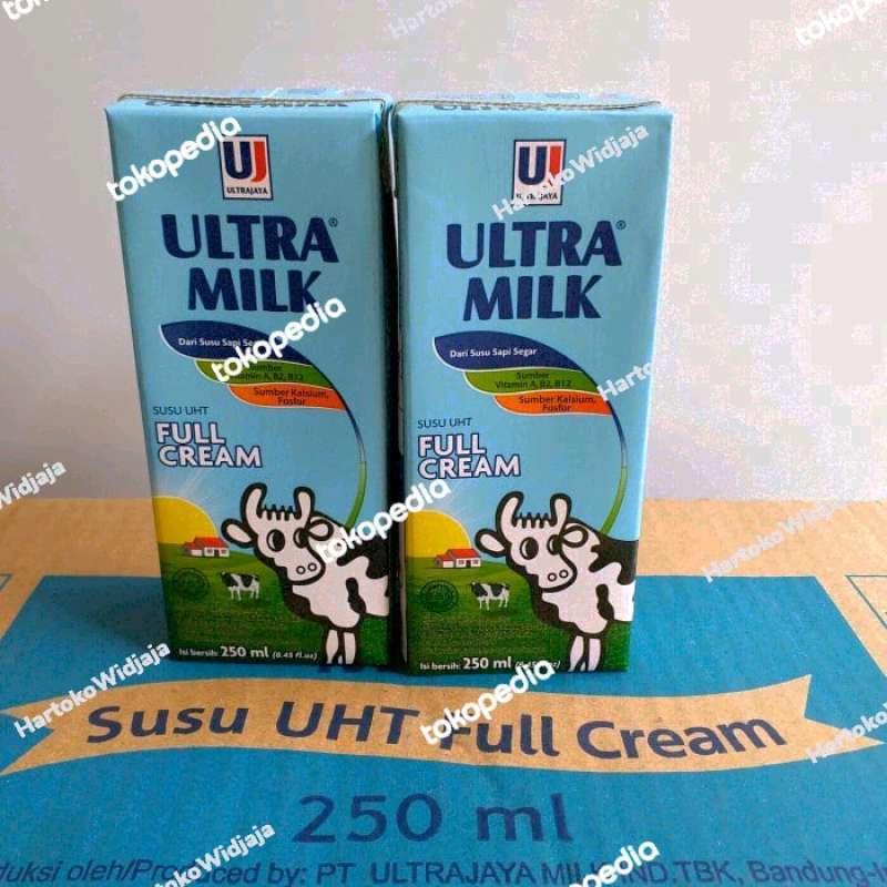 Jual SUSU ULTRA FULL CREAM / PUTIH 250 ML DUS ISI 24 KOTAK / SUSU UHT di Seller Supermart Market ...