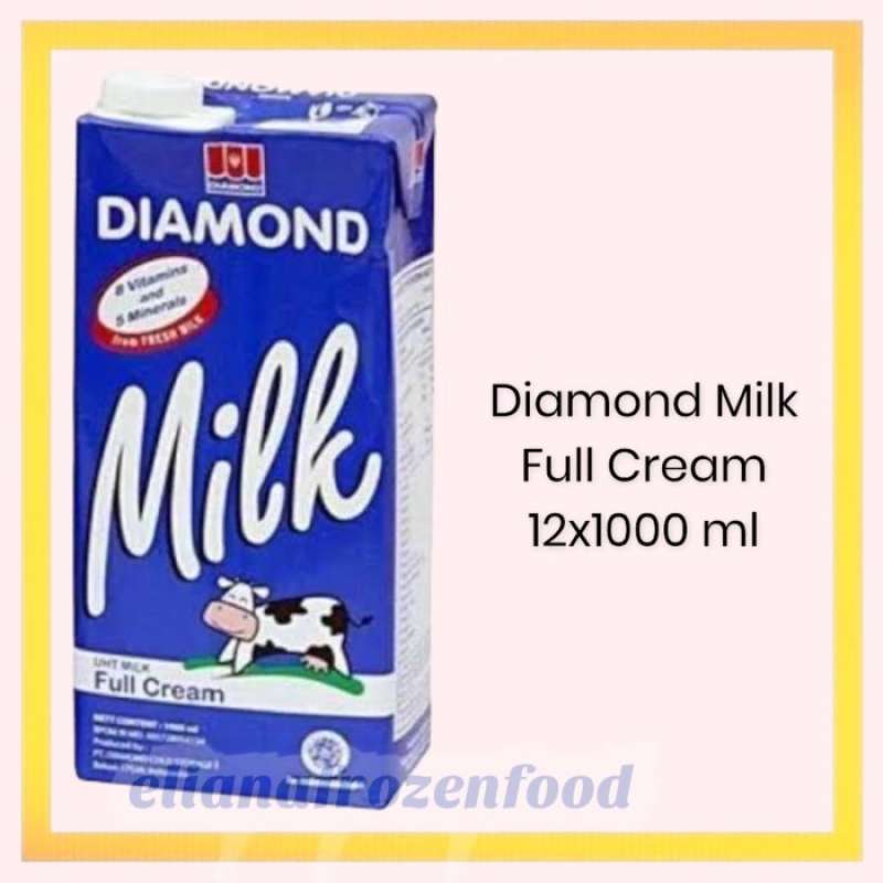 Jual Susu Uht Diamond Full Cream 1 Dus 12x1000 Ml / Diamond Milk 12 Ltr ...