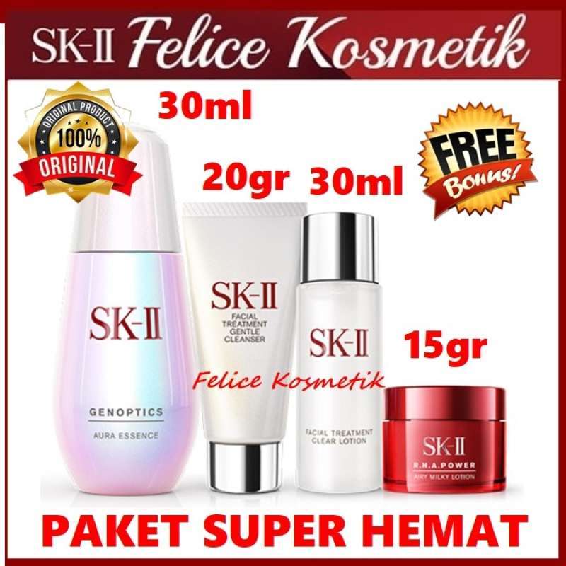 Jual SK-II SKII SK II GENOPTICS AURA ESSENCE 30 ML RNA POWER CREAM AURA SET di Seller Supermart ...