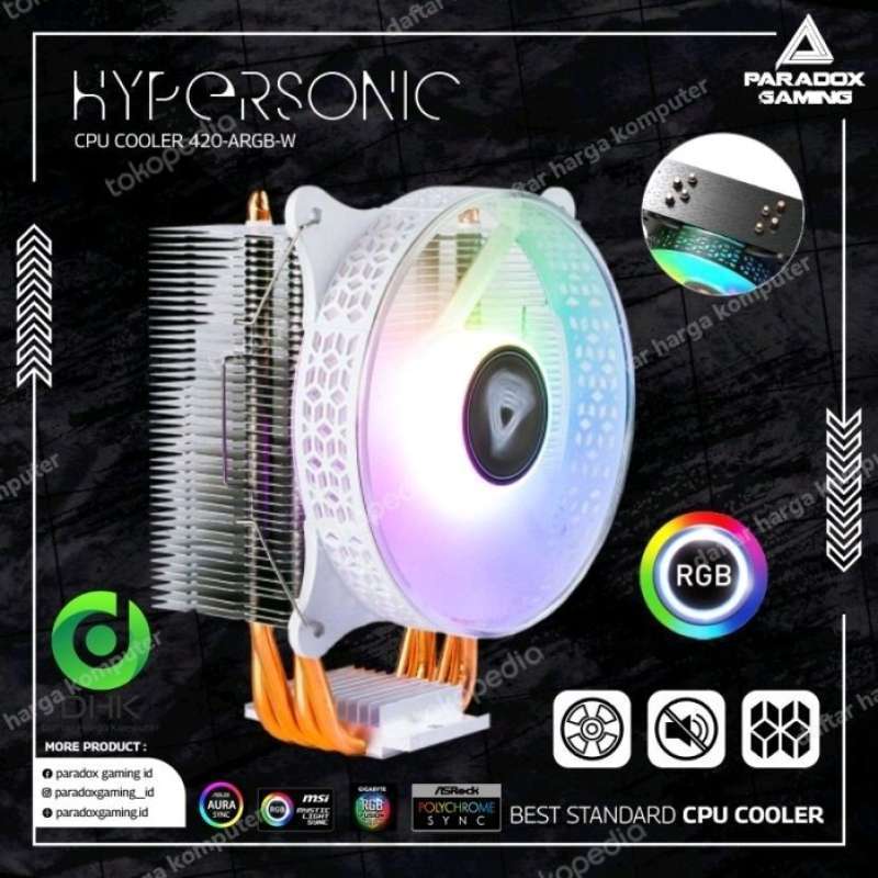 Jual New Cpu Cooler Paradox Gaming Hypersonic Cpu Cooler Cl 420 Argb ...